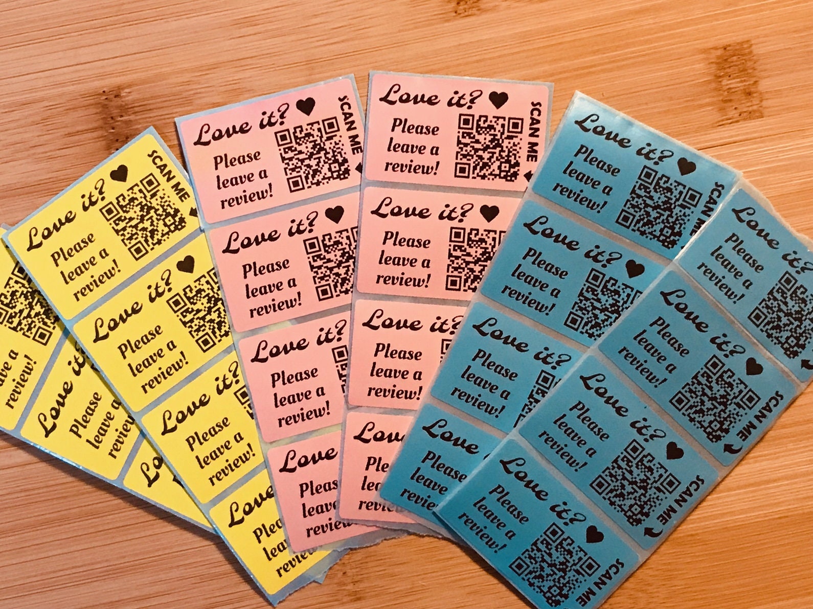 50 Etsy Review Stickers With QR Code love It Leave a Review Stickers ...