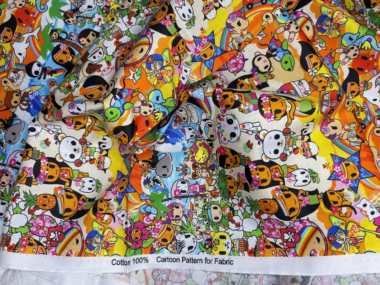 Tropical Tokidoki Unicorno Island Theme 100% Cotton Fabric - 44” Wide ...