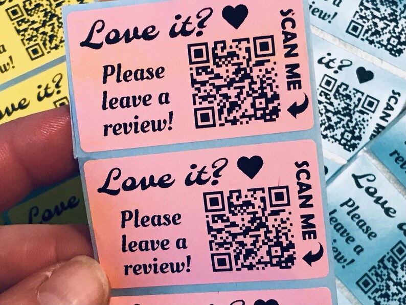 50 Etsy Review Stickers With QR Code love It Leave a Review Stickers ...