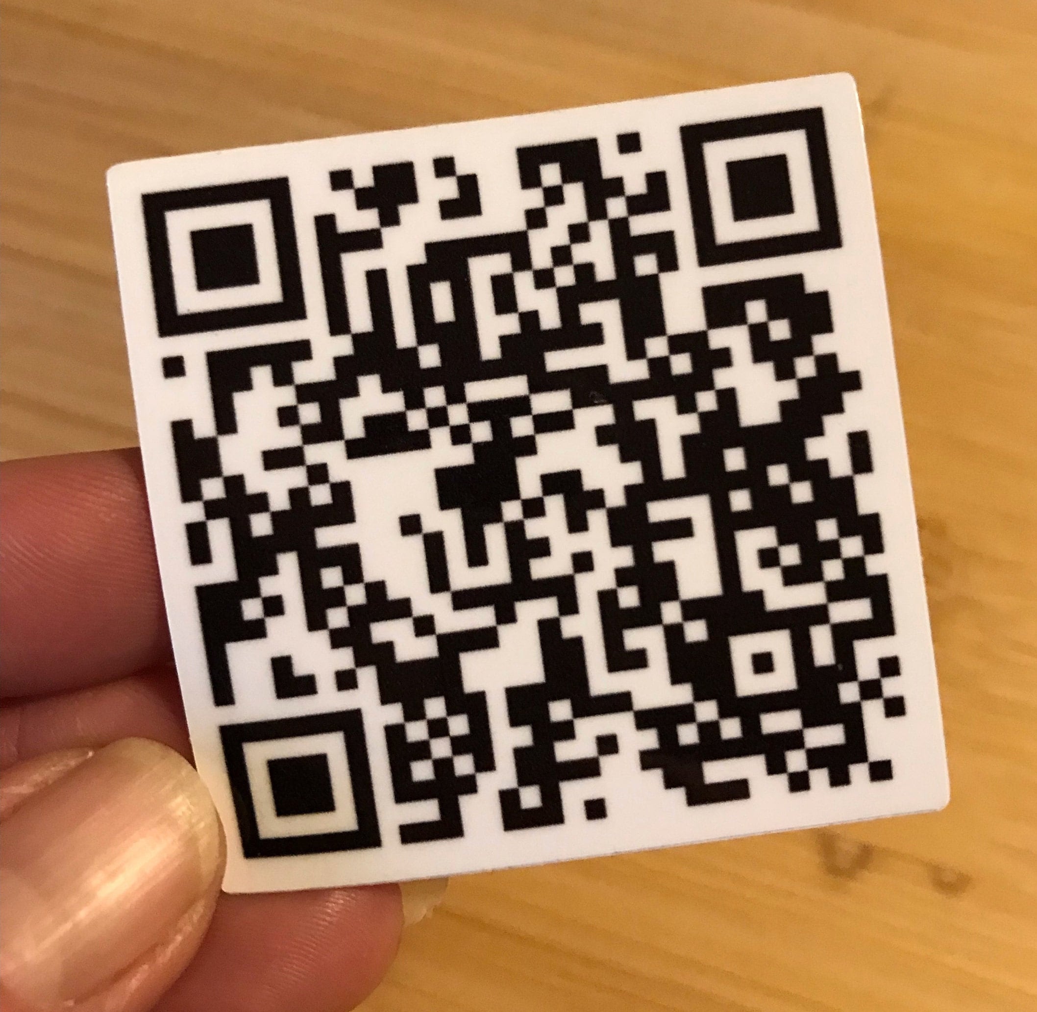 Rick Roll QR Code Sticker 2 X 2 Inch Waterproof Vinyl for Car, Laptop ...