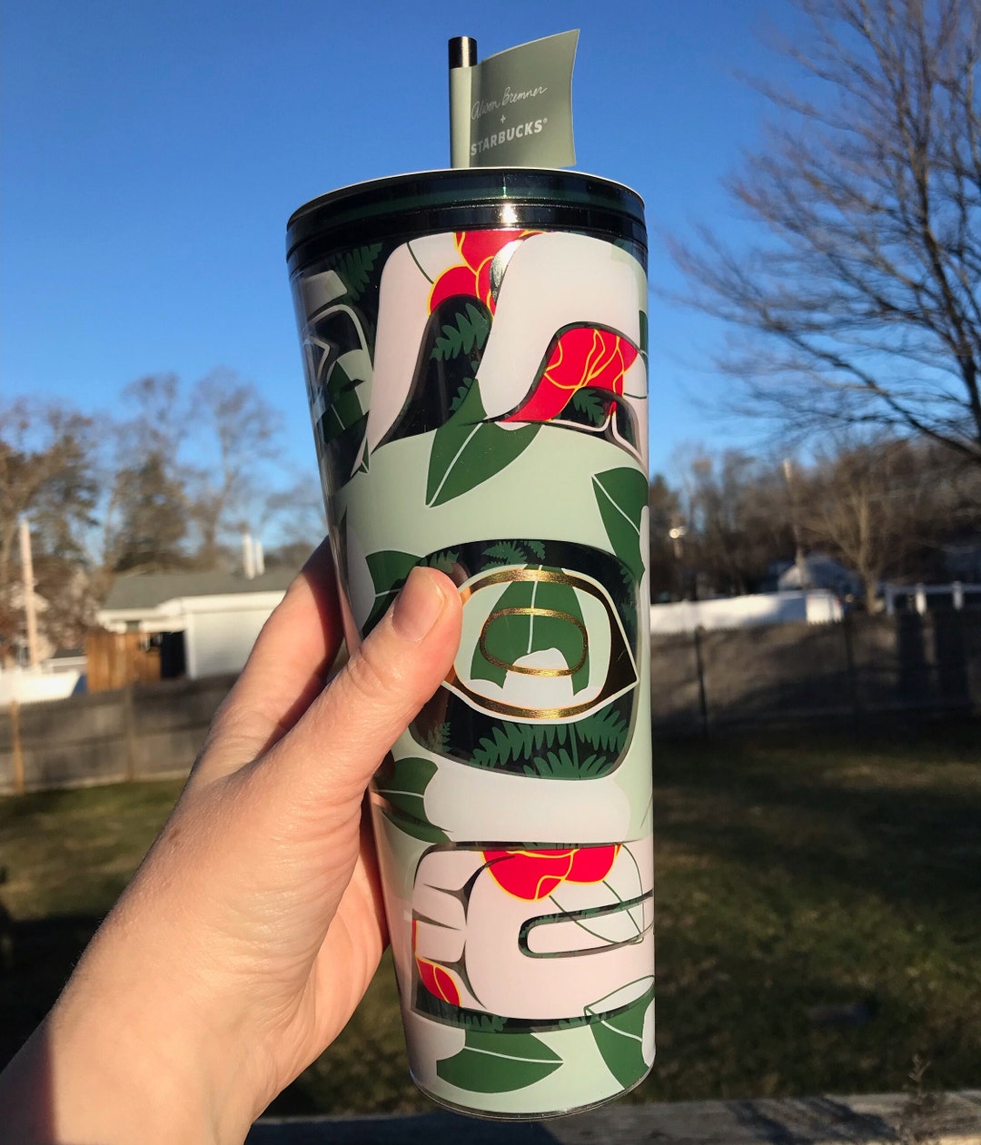 Starbucks Alison Bremner Winter 2024 Tumbler Cold Cup W/ Straw 24 Oz ...