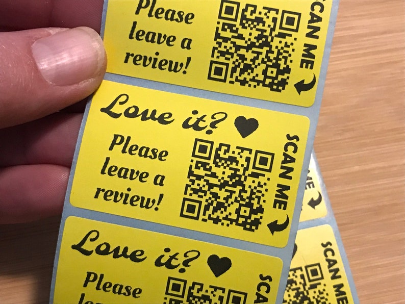 50 Etsy Review Stickers With QR Code love It Leave a Review Stickers ...