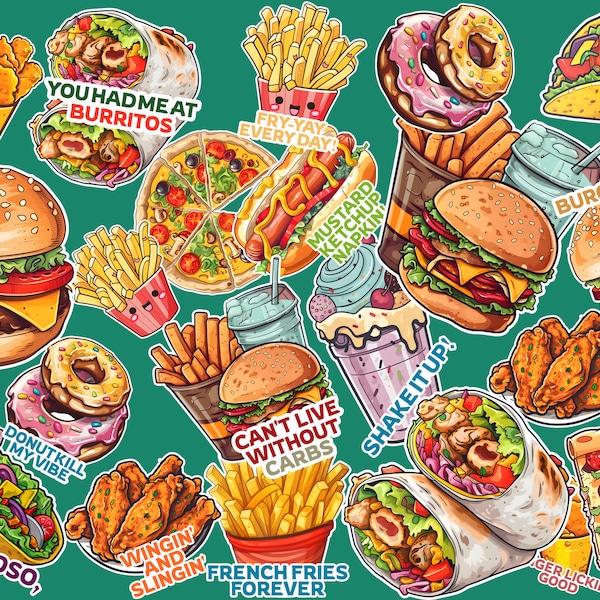 Fast Food Stickers - Etsy