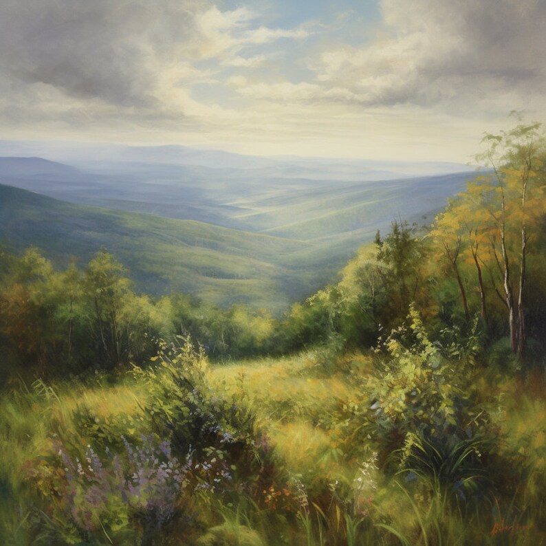 Blue Ridge Mountain Art PNG - Etsy