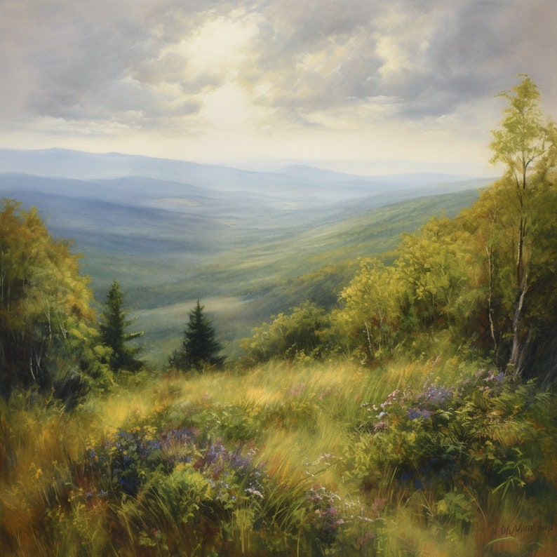 Blue Ridge Mountain Art PNG - Etsy