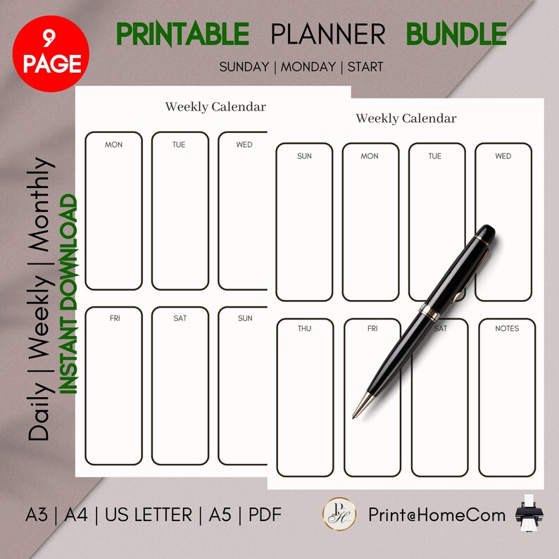 Planner Bundle Daily Planner Weekly Planner Monthly Planner Bundle ...