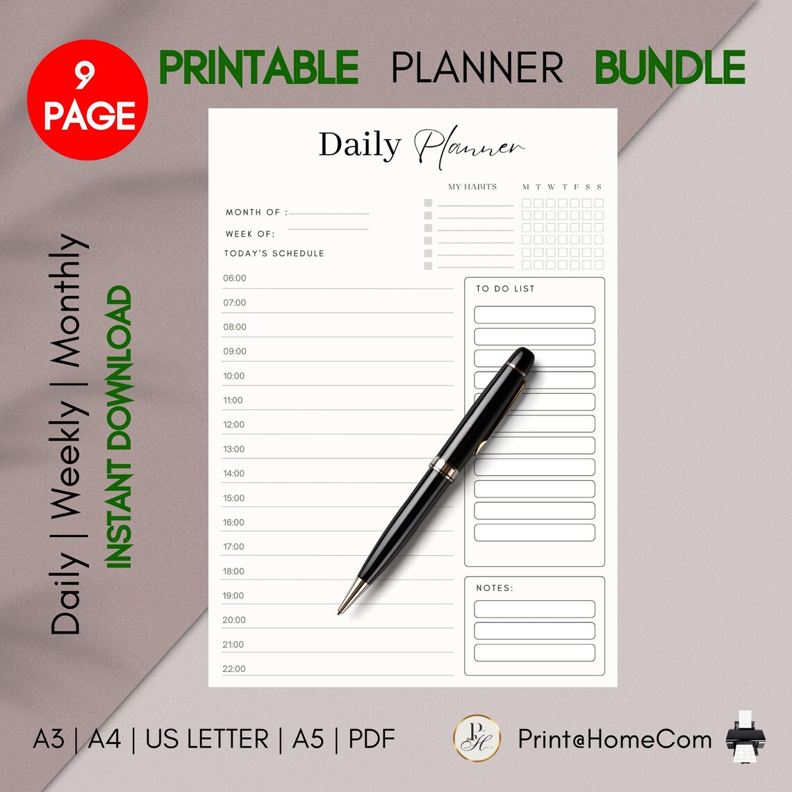 Planner Bundle Daily Planner Weekly Planner Monthly Planner Bundle ...