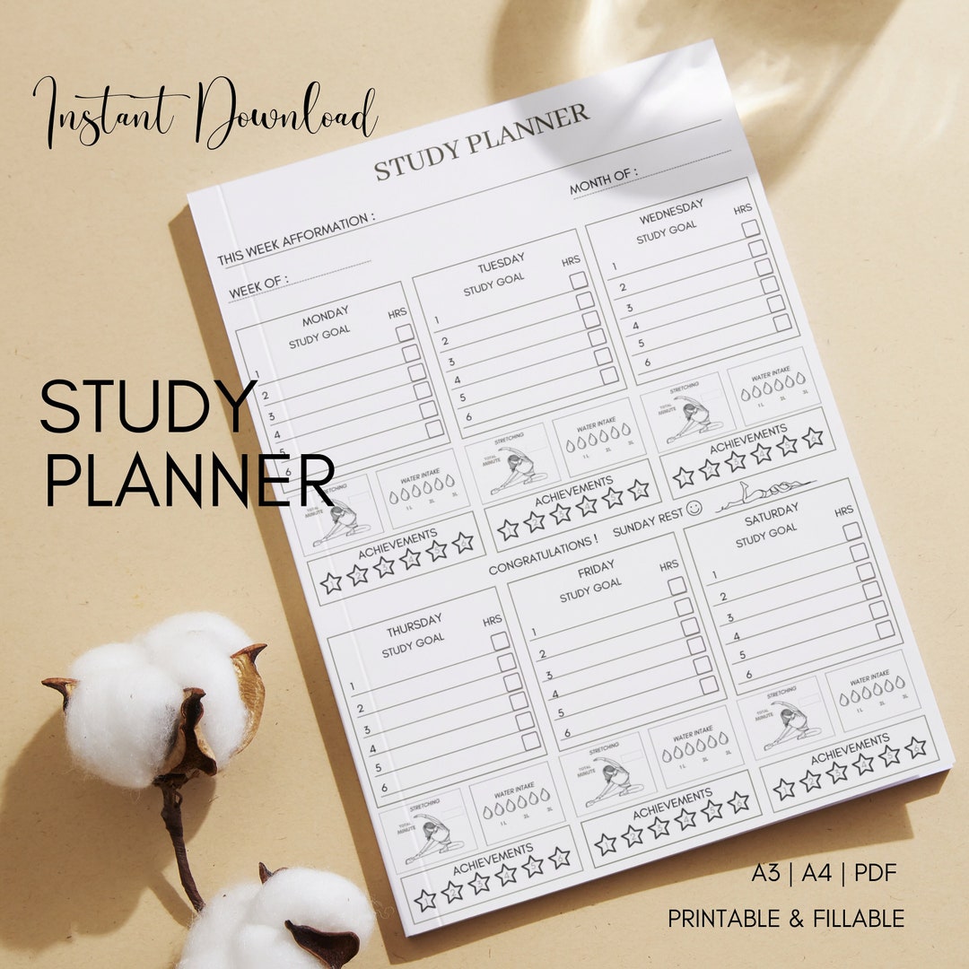 Student Planner | Study Planner | Academic Planner | Printable A3 A4 ...