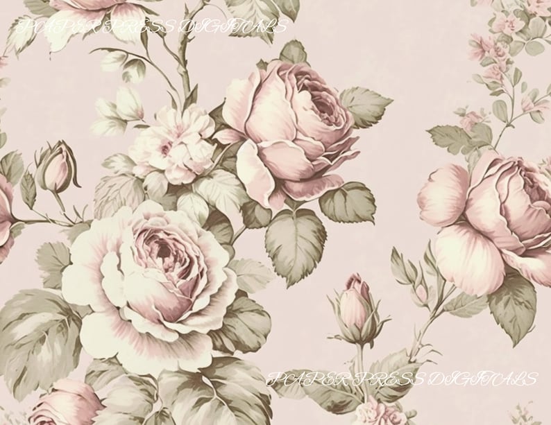 Vintage Rose Journal Pages Digital Download, Printable Junk Journal ...