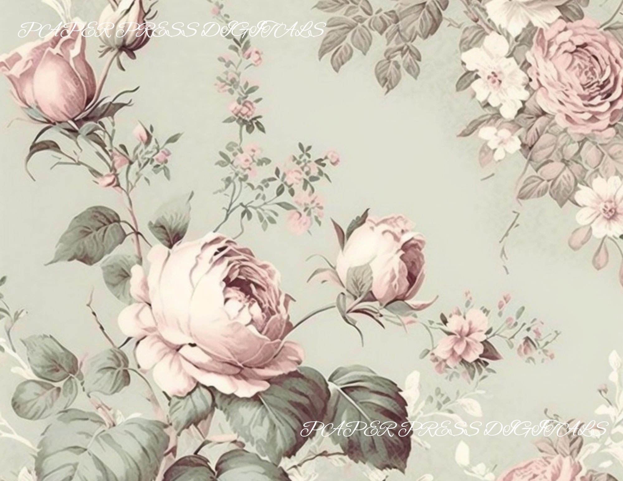 Vintage Rose Journal Pages Digital Download, Printable Junk Journal ...