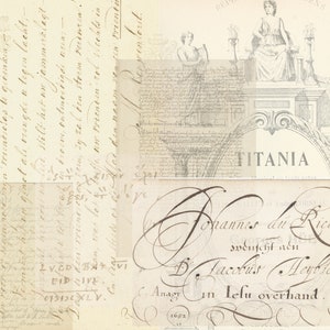 FRENCH PAPERS, Shabby Chic Vintage Paper Pack, Digital Art Paper ...