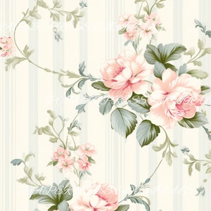 Country Cottage Floral Digital Paper Pack, Shabby Chic Printable ...
