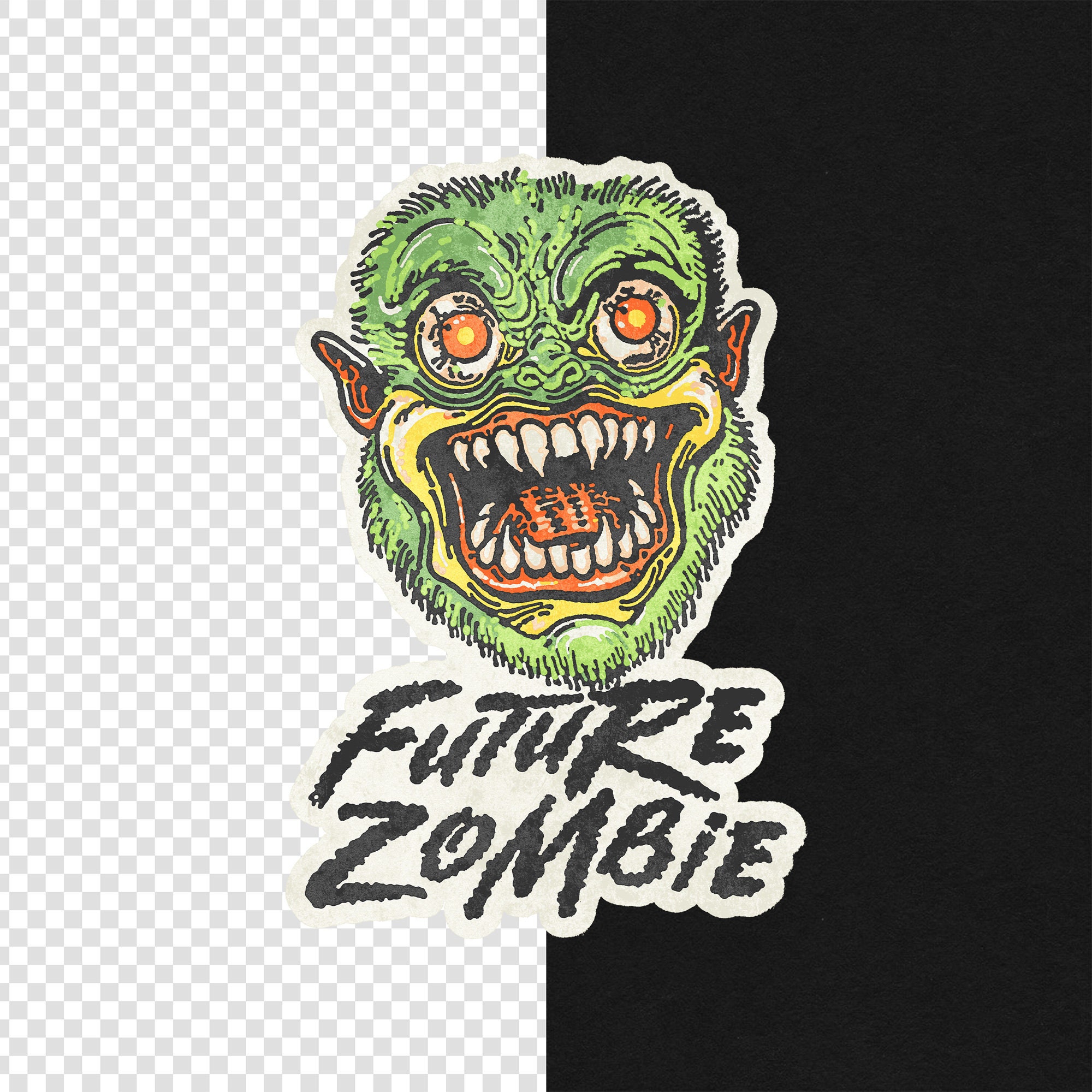 Future Zombie Halloween PNG Monster PNG Vintage Halloween - Etsy