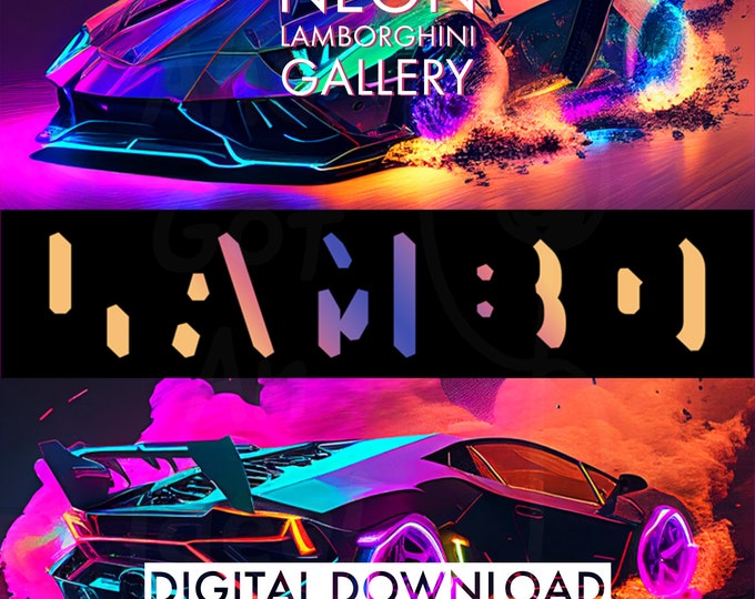 Abstract Neon Lamborghini Wall Art - Etsy Canada
