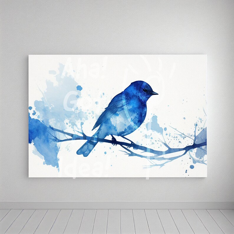 PRINTABLE 3 Print Set of Watercolor Bluebirds | Bluebird Wall Art Print ...