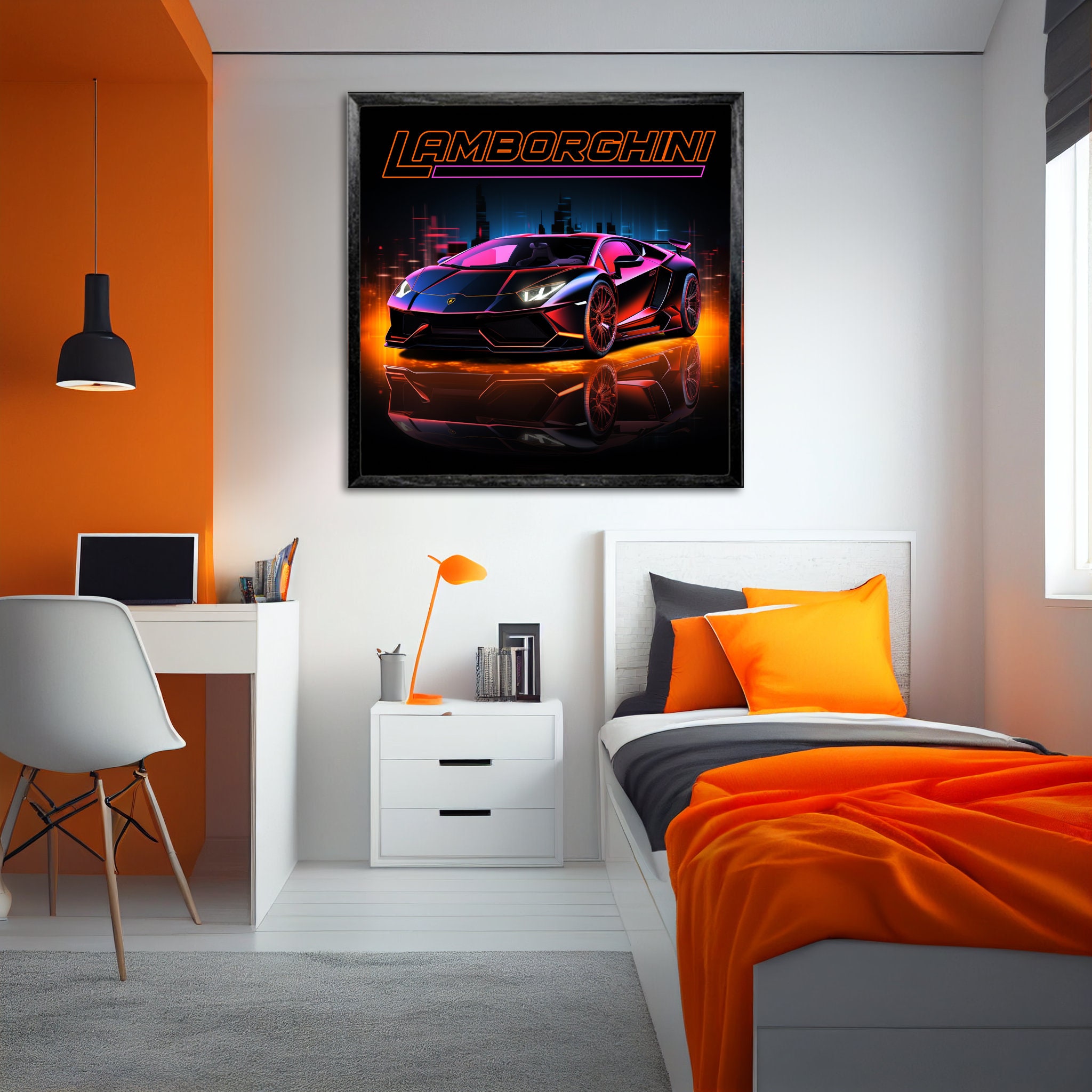 Lamborghini 5 Pack Digital Download Neon Prints Neon Lambo Bedroom ...