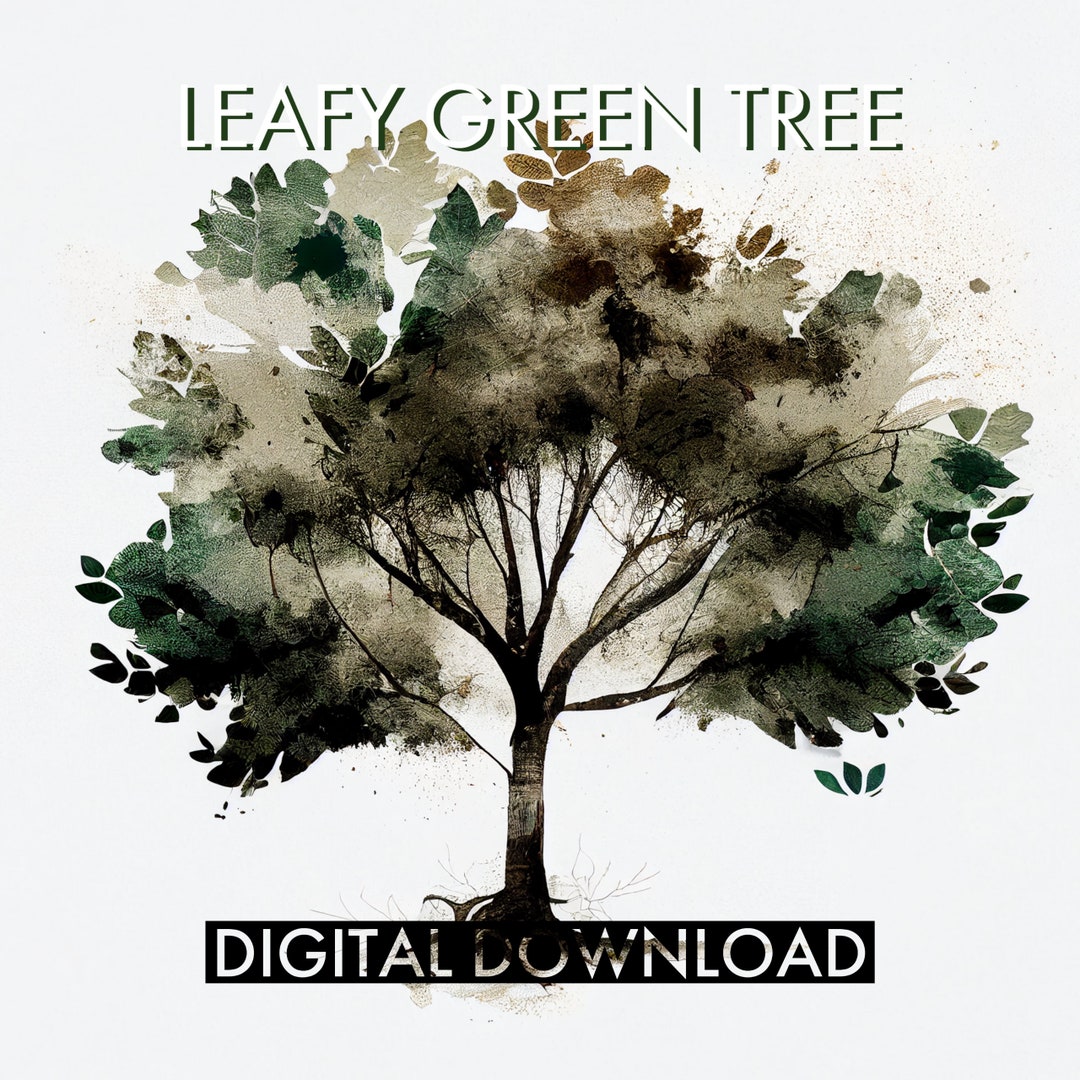 Leafy Green Tree | Tree Art | Simple Tree Wall Art | Green Tree Print ...