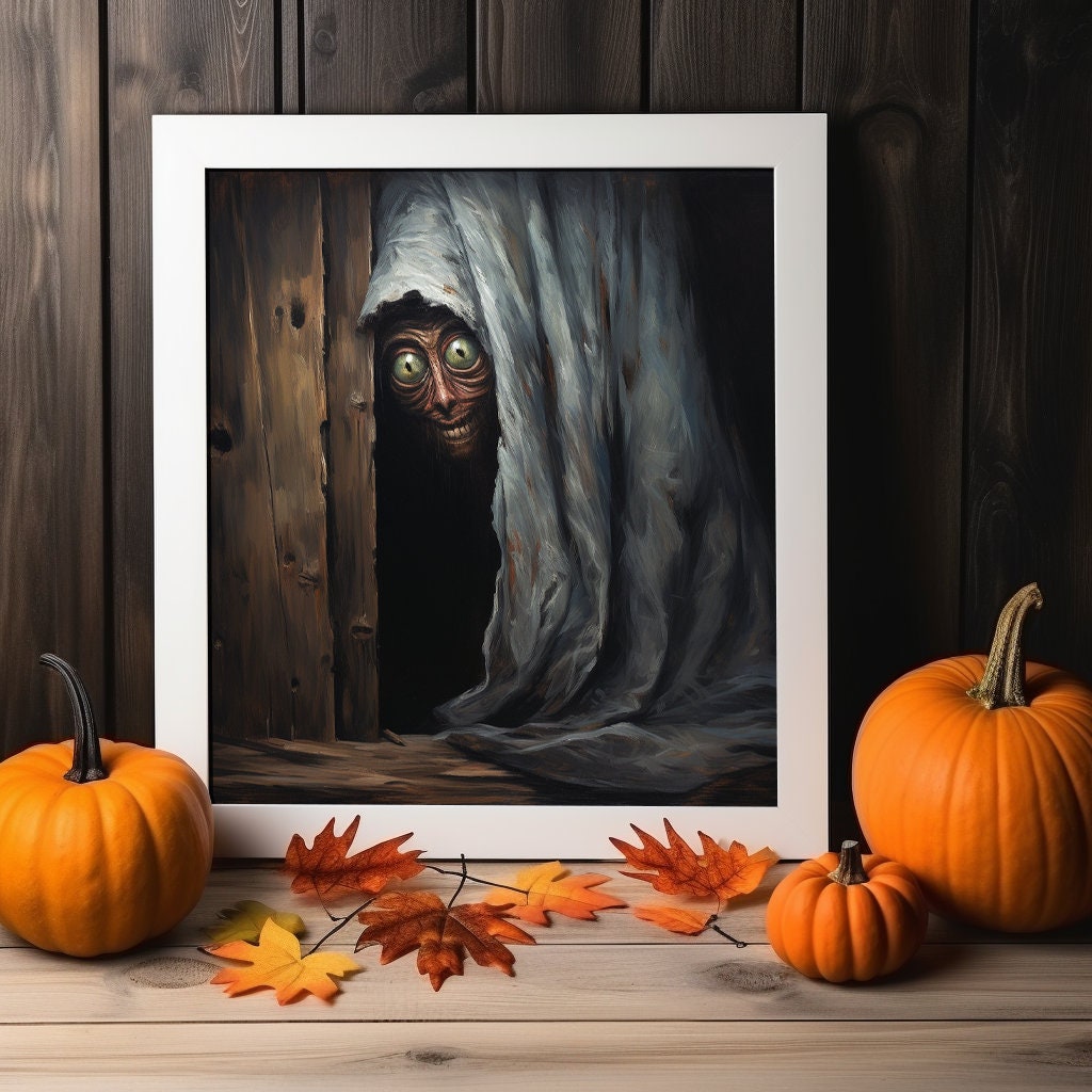 PRINTABLE Boogeyman Hiding in Closet | Halloween | Oil Painting ...