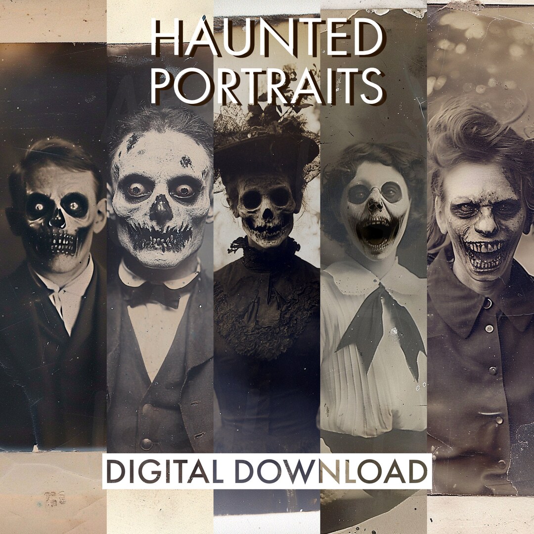 Haunted Halloween Portraits: Spooky Home Decor (digital Download) - Etsy