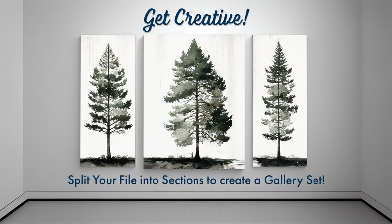 PRINTABLE Gallery Set Rustic Trees | Tree Wall Art Print | Rustic Tree ...