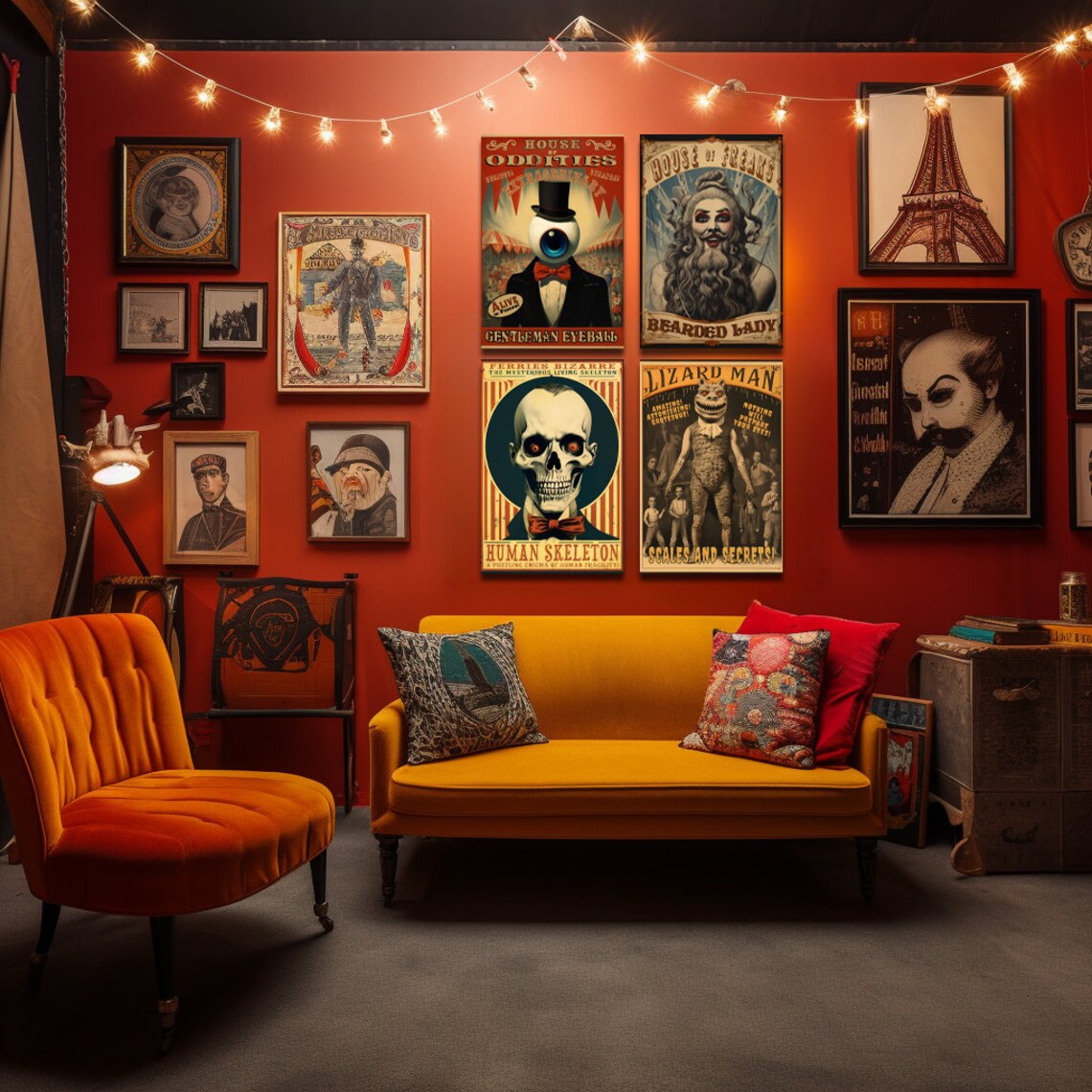 PRINTABLE Carnival Sideshow Poster Gallery Set Circus Posters Freak ...