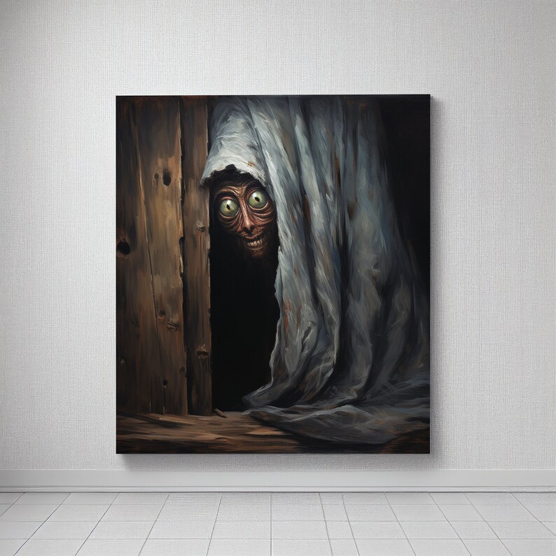 PRINTABLE Boogeyman Hiding in Closet | Halloween | Oil Painting ...