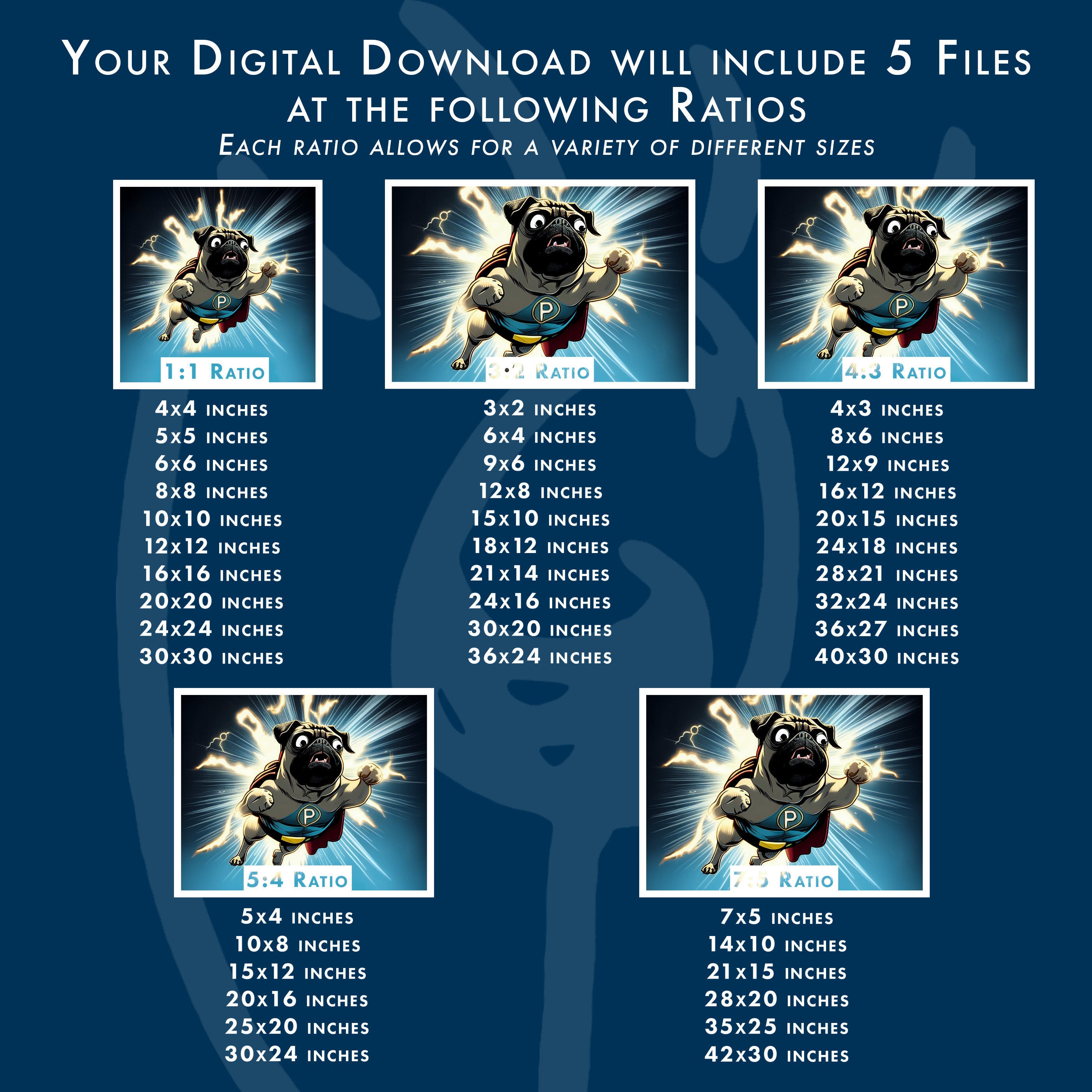 PRINTABLE Super Hero Pug | Adorable Superhero Pug Digital Download ...