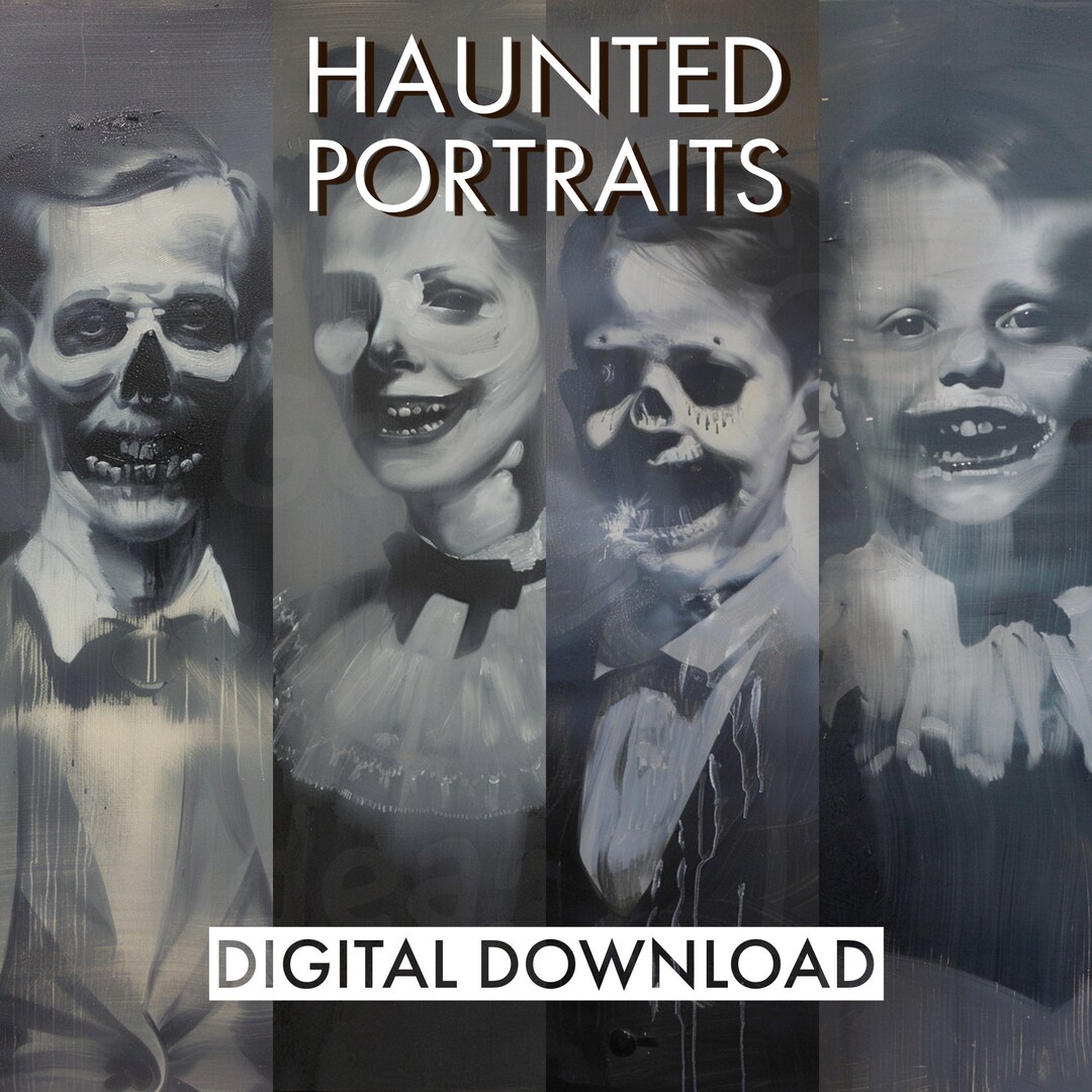 PRINTABLE Haunted Halloween Portraits V1 | Spooky Decor | Halloween ...