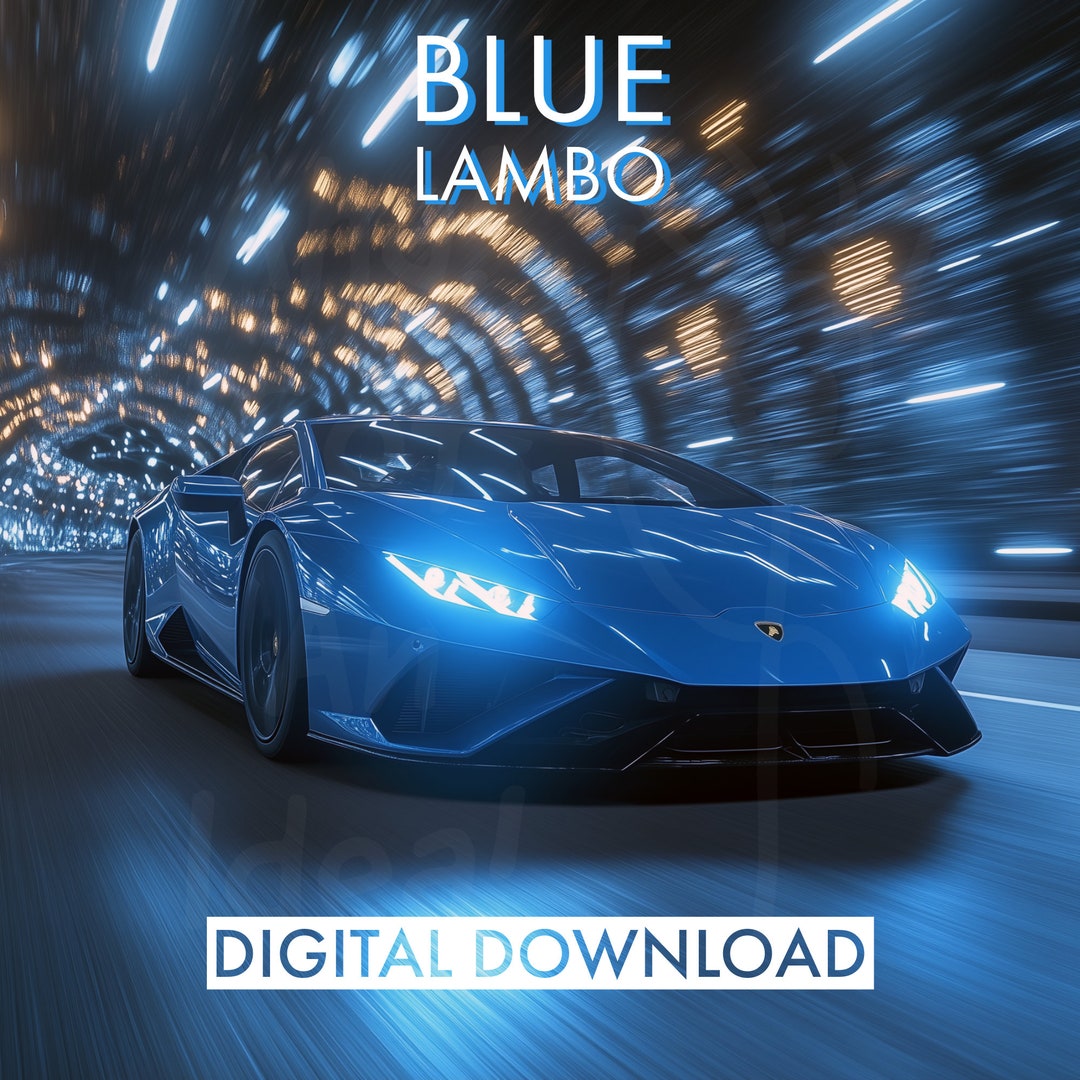 PRINTABLE Blue Lamborghini Digital Download | Lamborghini Poster ...