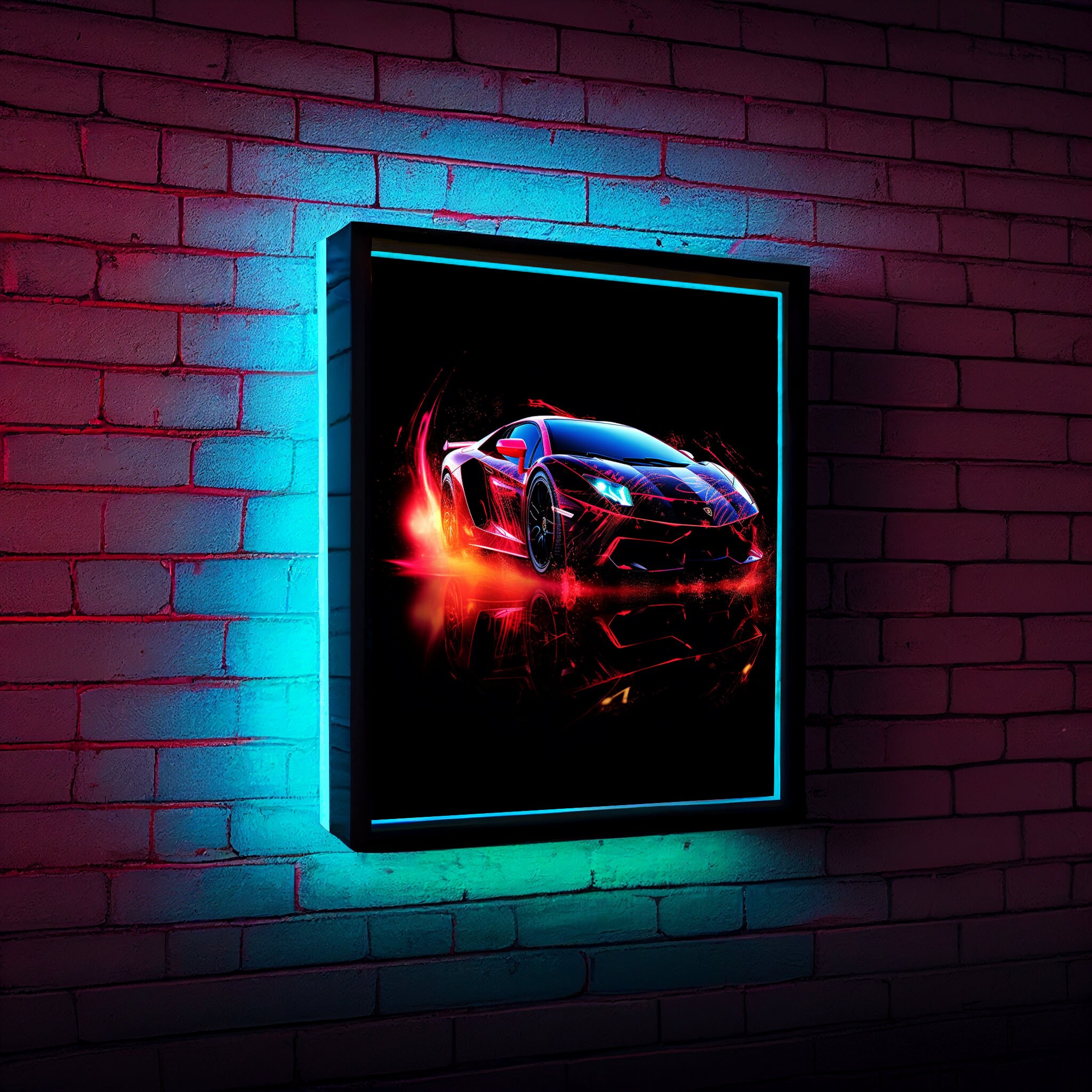 PRINTABLE Red Lamborghini Digital Download | Neon Prints | Neon Lambo ...
