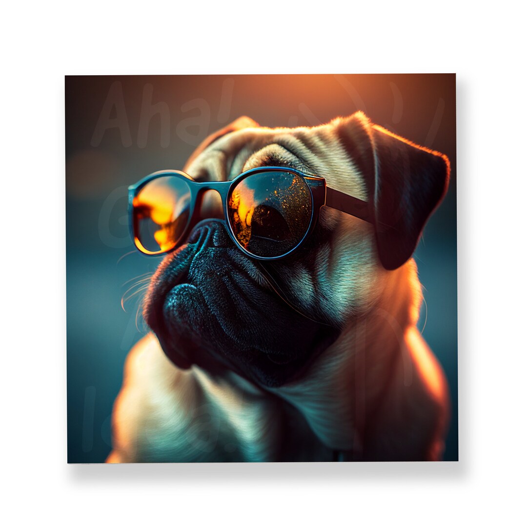PRINTABLE Pug Wearing Sunglasses Pug Wall Art Dog Wall Art Pug Print ...