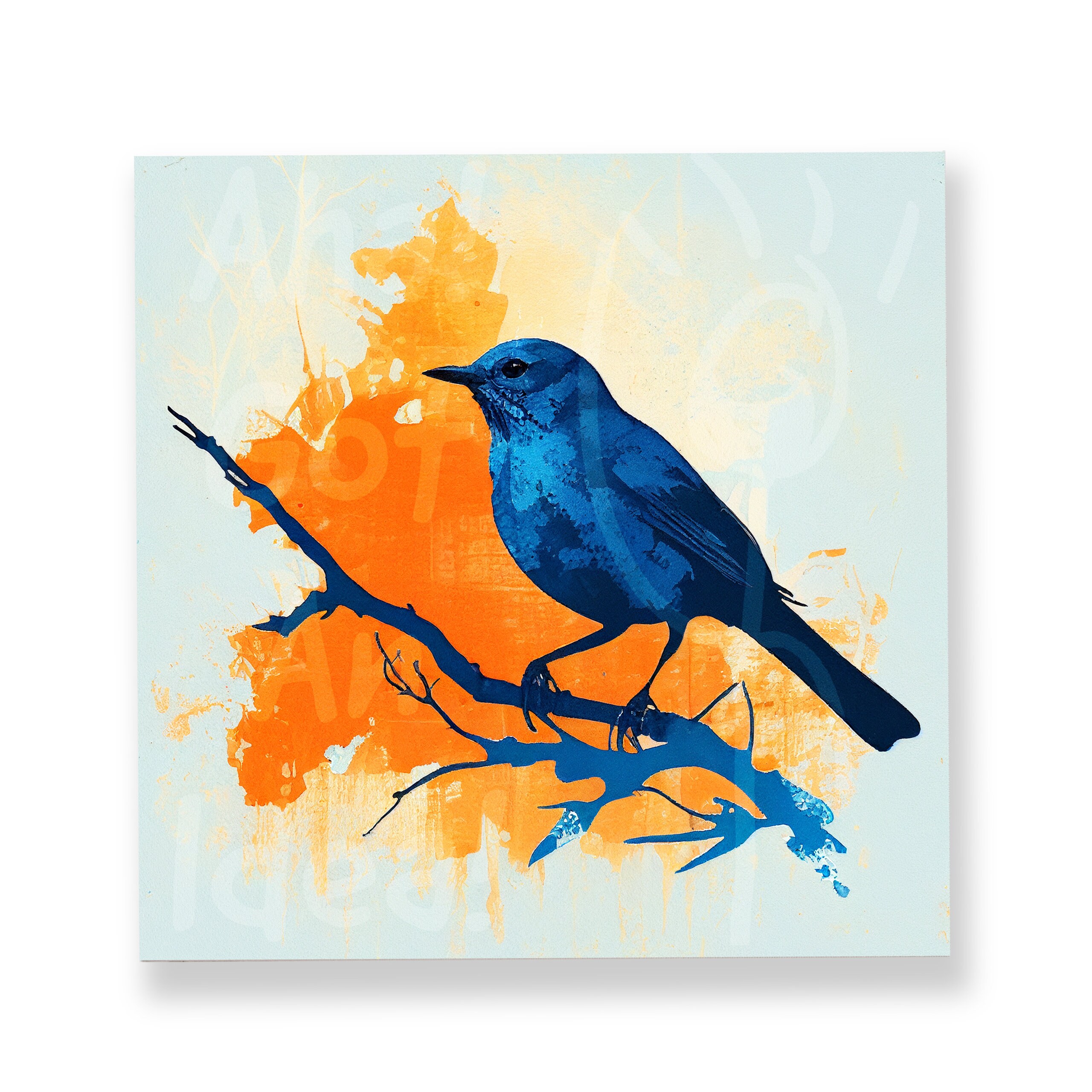 PRINTABLE Gallery Set of Watercolor Bluebirds and Sunset - Etsy