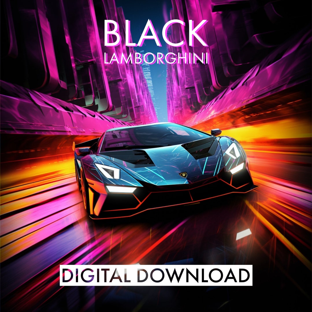 PRINTABLE Black Lamborghini Digital Download | Lamborghini Poster ...