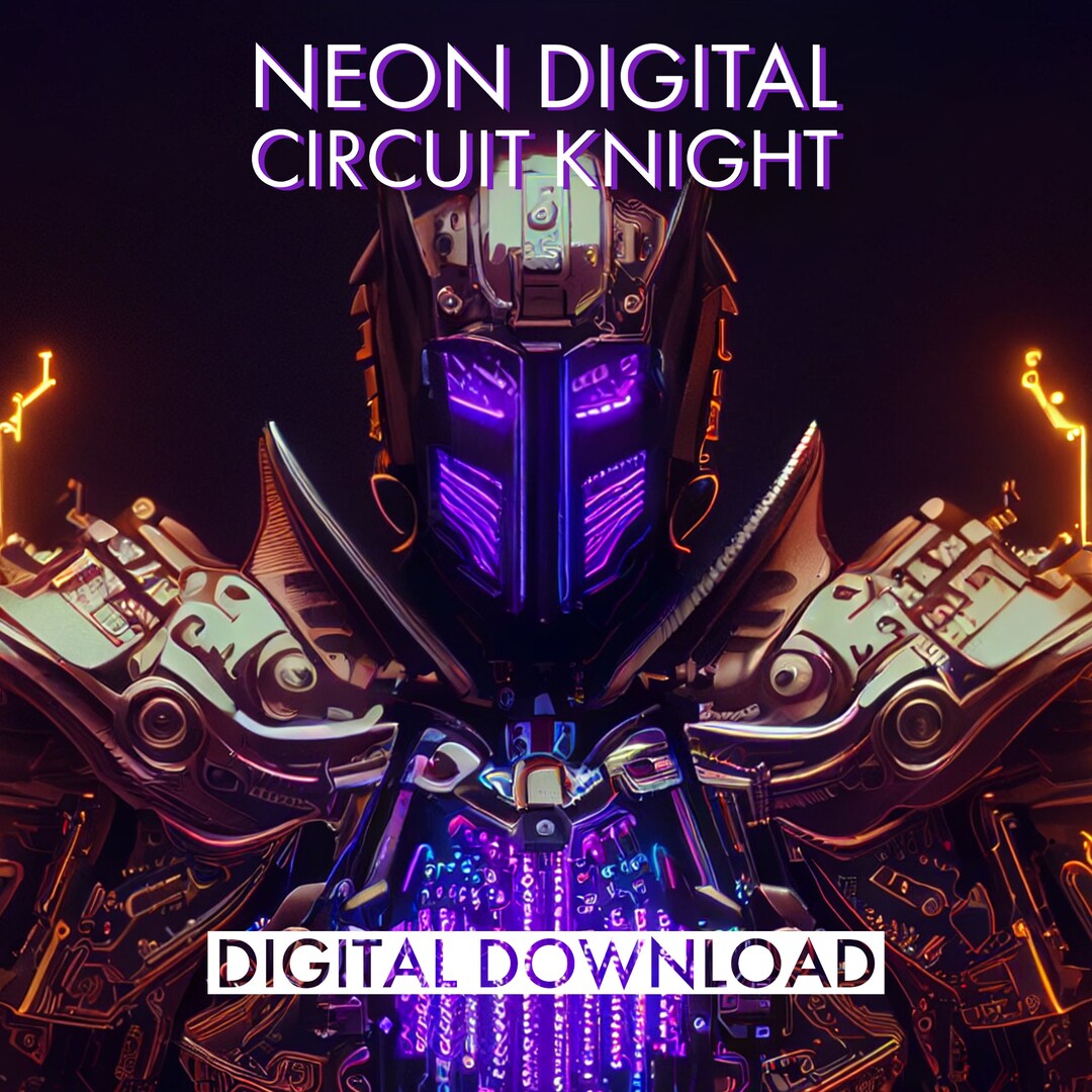 Neon Digital Circuit Knight V1 Digital Download Gaming Phone Wallpaper ...