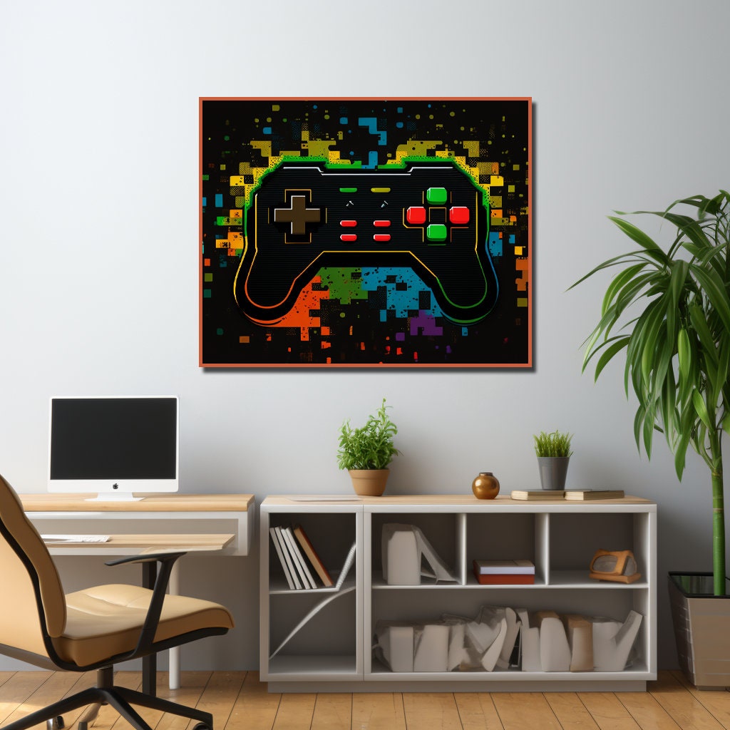 PRINTABLE 8-bit Video Game Controller Digital Download V4 | Arcade ...
