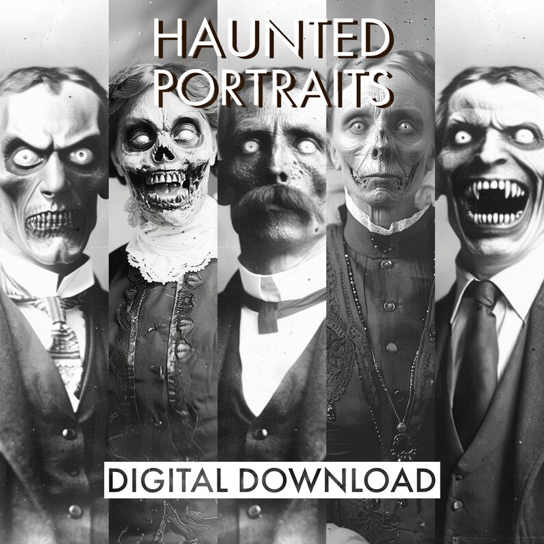 PRINTABLE Haunted Halloween Portraits V3 | Haunted House Decor | Spooky ...