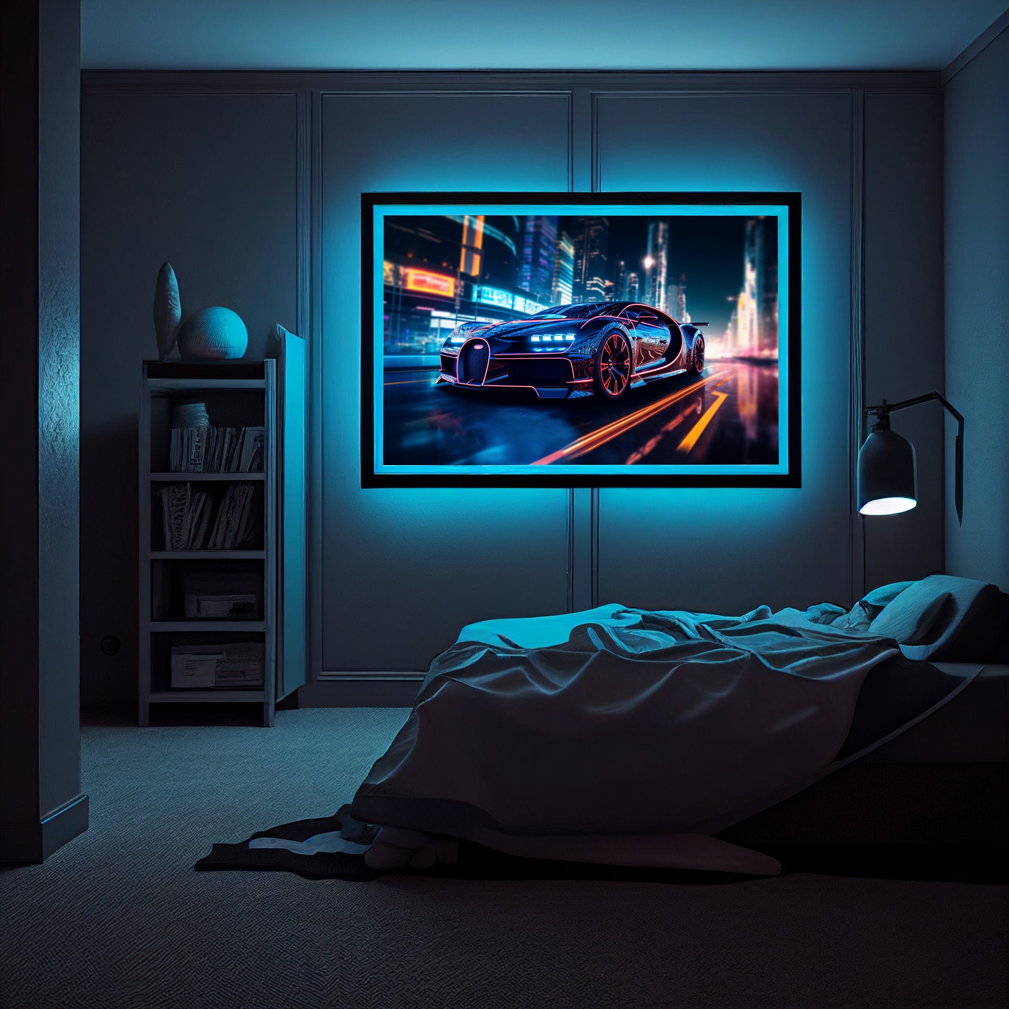 PRINTABLE Neon Bugatti Digital Download Neon Prints Neon Bugatti ...