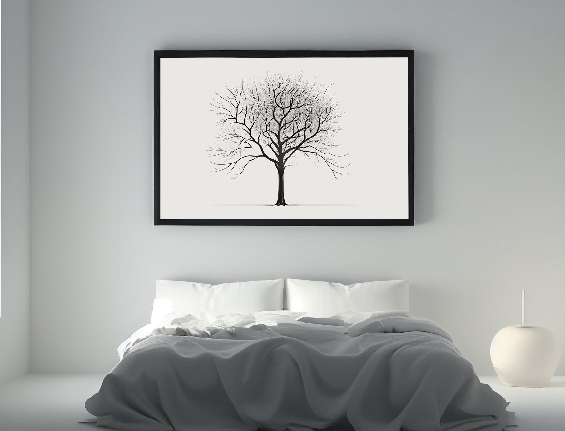 Simple Black Tree | Tree Art | Bare Tree Art | Tree Print | Living Room ...
