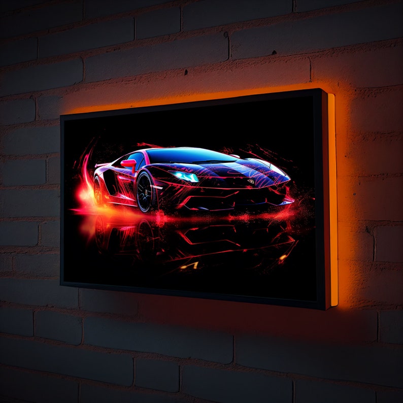 PRINTABLE Neon Lamborghini Collection Neon Prints Neon Lambo Bedroom ...