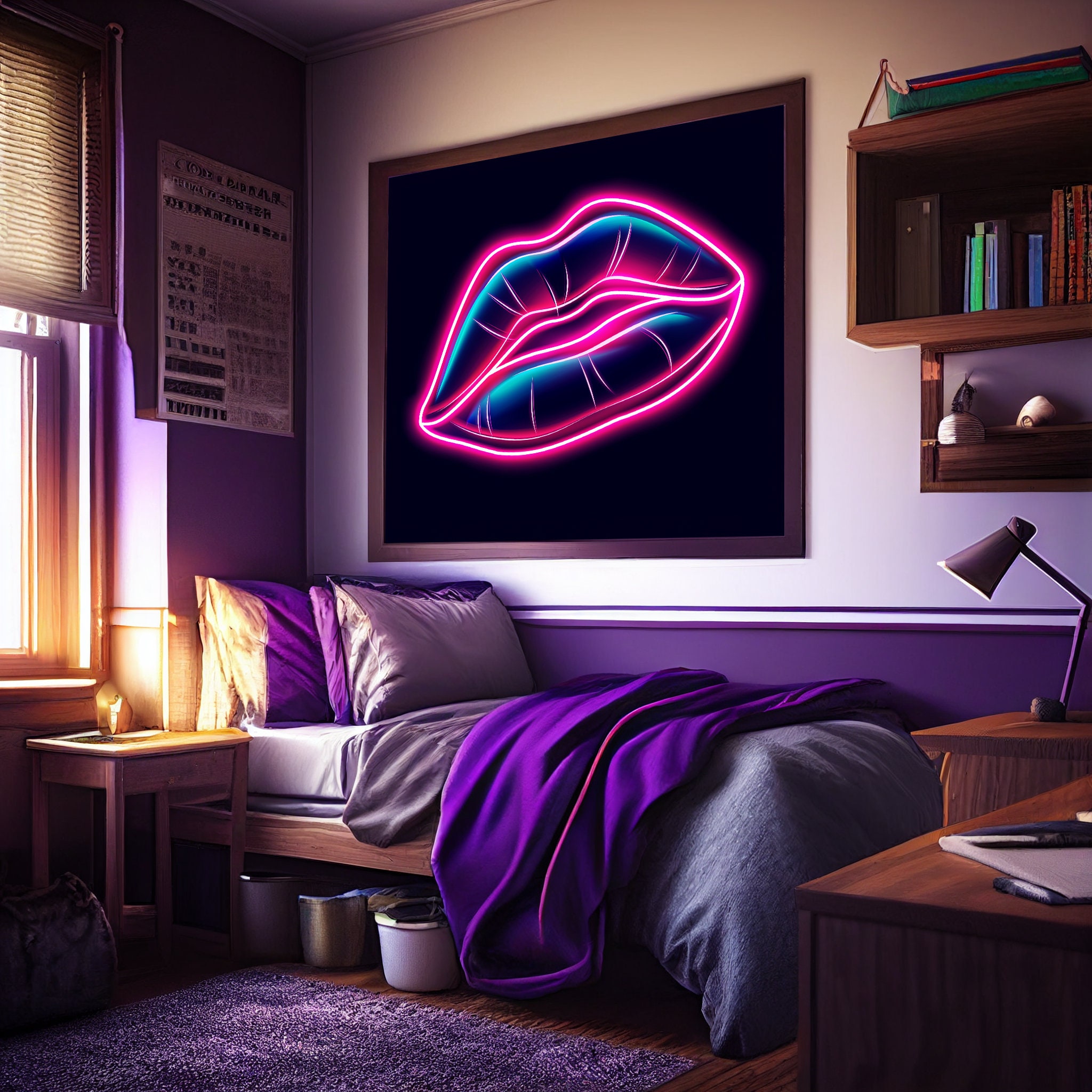 PRINTABLE Electric Neon Female Gallery Set Neon Art Feminine Art Neon ...