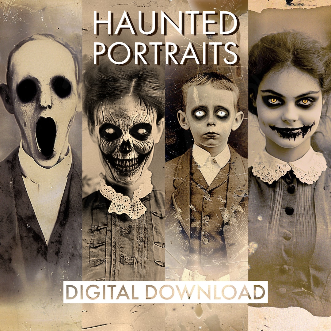 PRINTABLE Haunted Halloween Portraits V2 Haunted House Decor Spooky ...