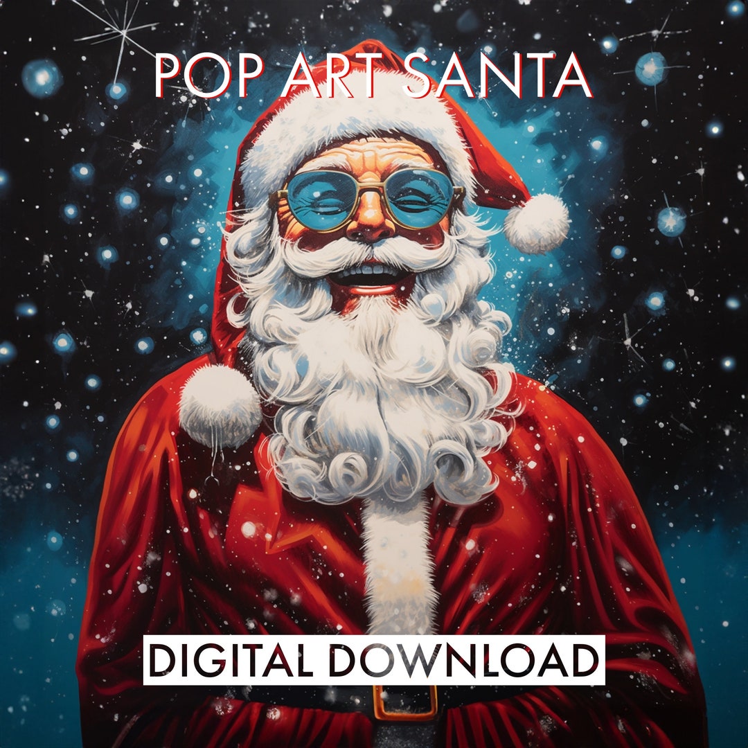 PRINTABLE Pop Art Santa Claus Digital Download| Santa Poster | Pop Art ...
