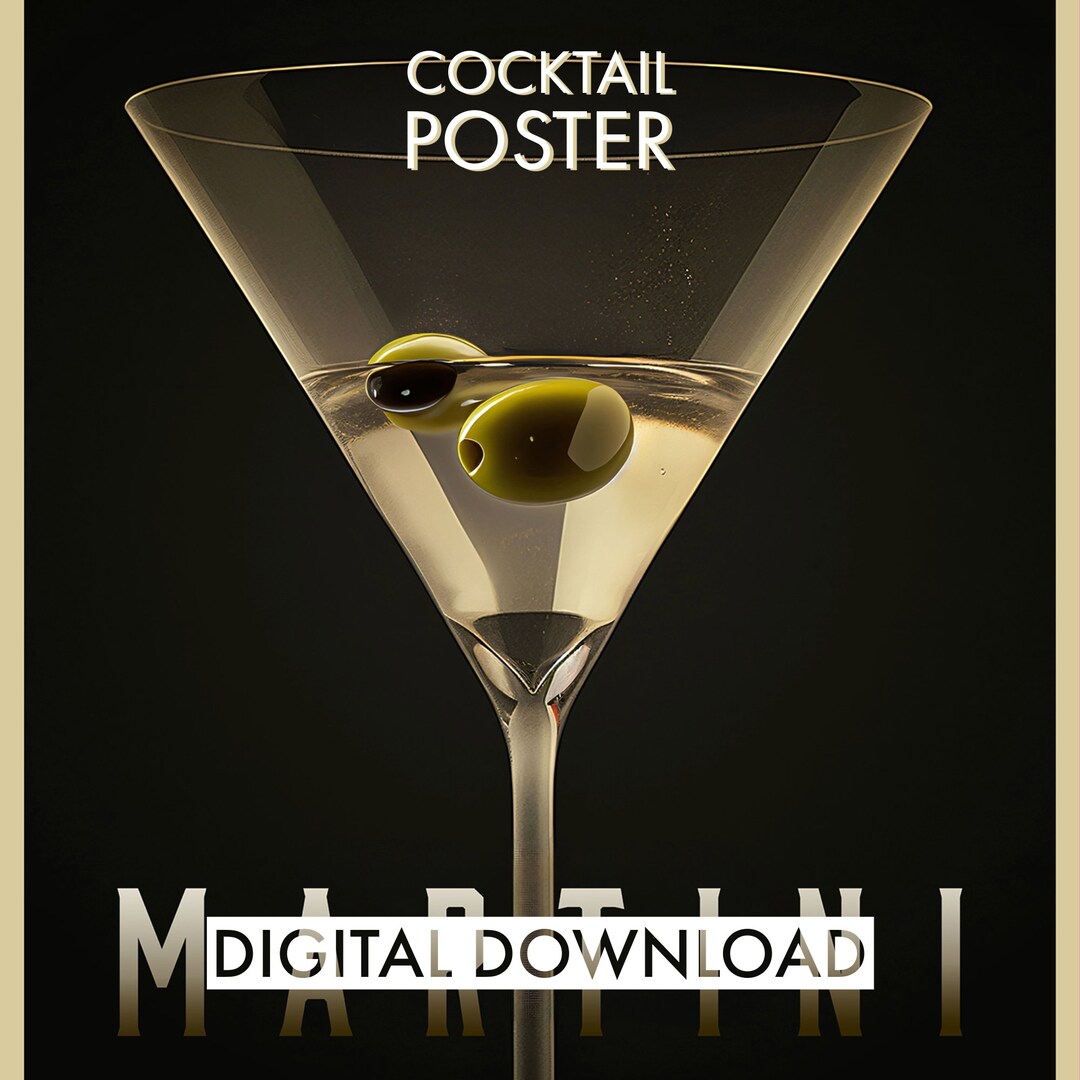 PRINTABLE Martini Cocktail Poster Martini Poster Alcohol Poster Bar ...