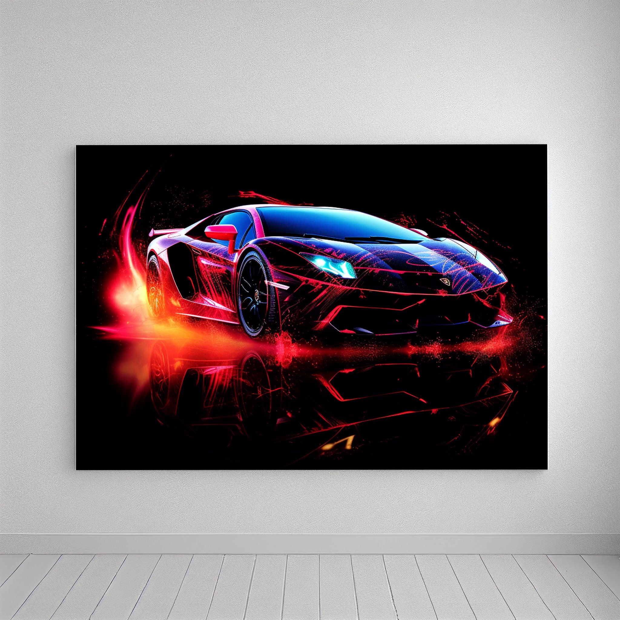 PRINTABLE Red Lamborghini Digital Download | Neon Prints | Neon Lambo ...