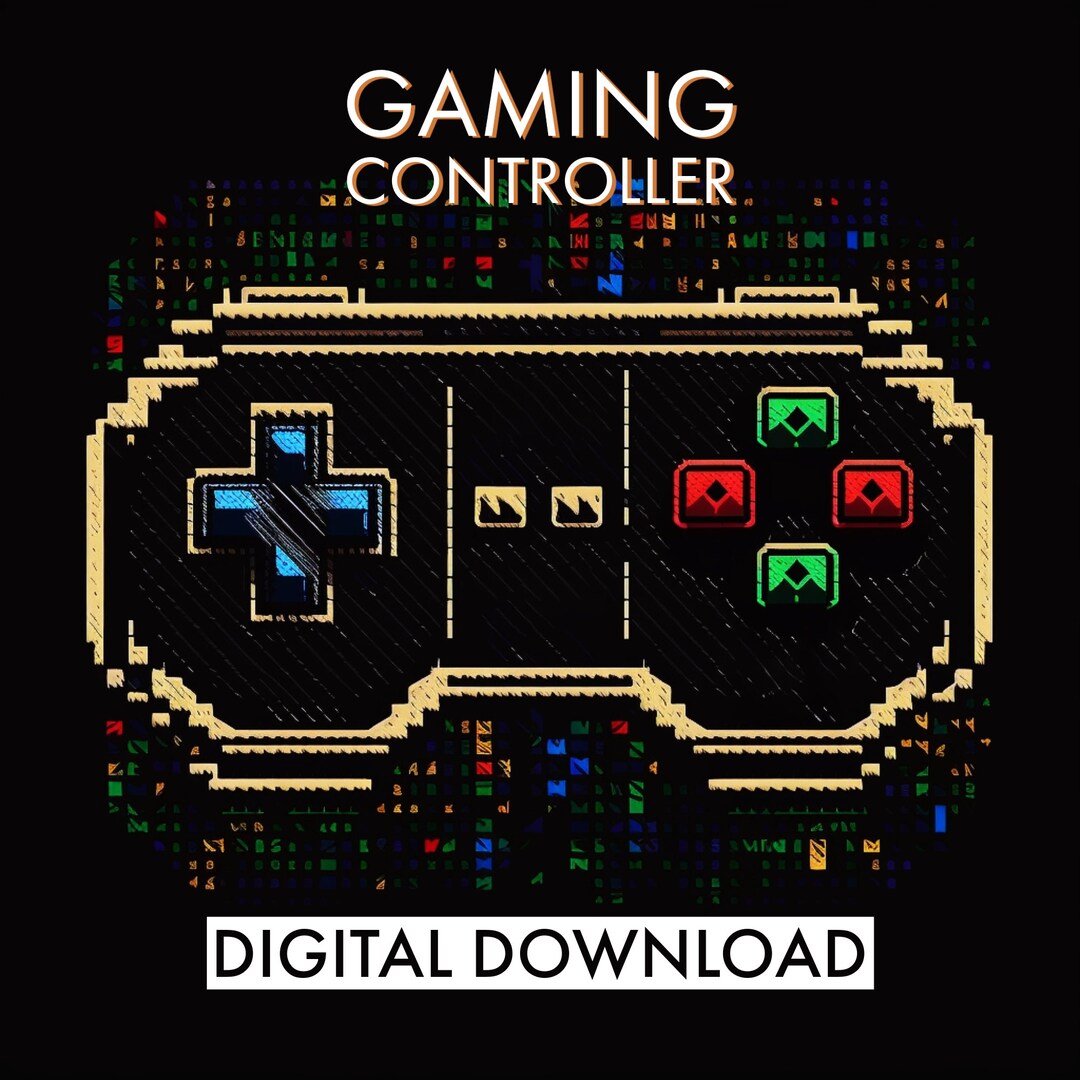 PRINTABLE 8-bit Video Game Controller Digital Download V1 | Arcade Wall ...