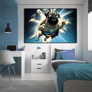PRINTABLE Super Hero Pug | Adorable Superhero Pug Digital Download ...