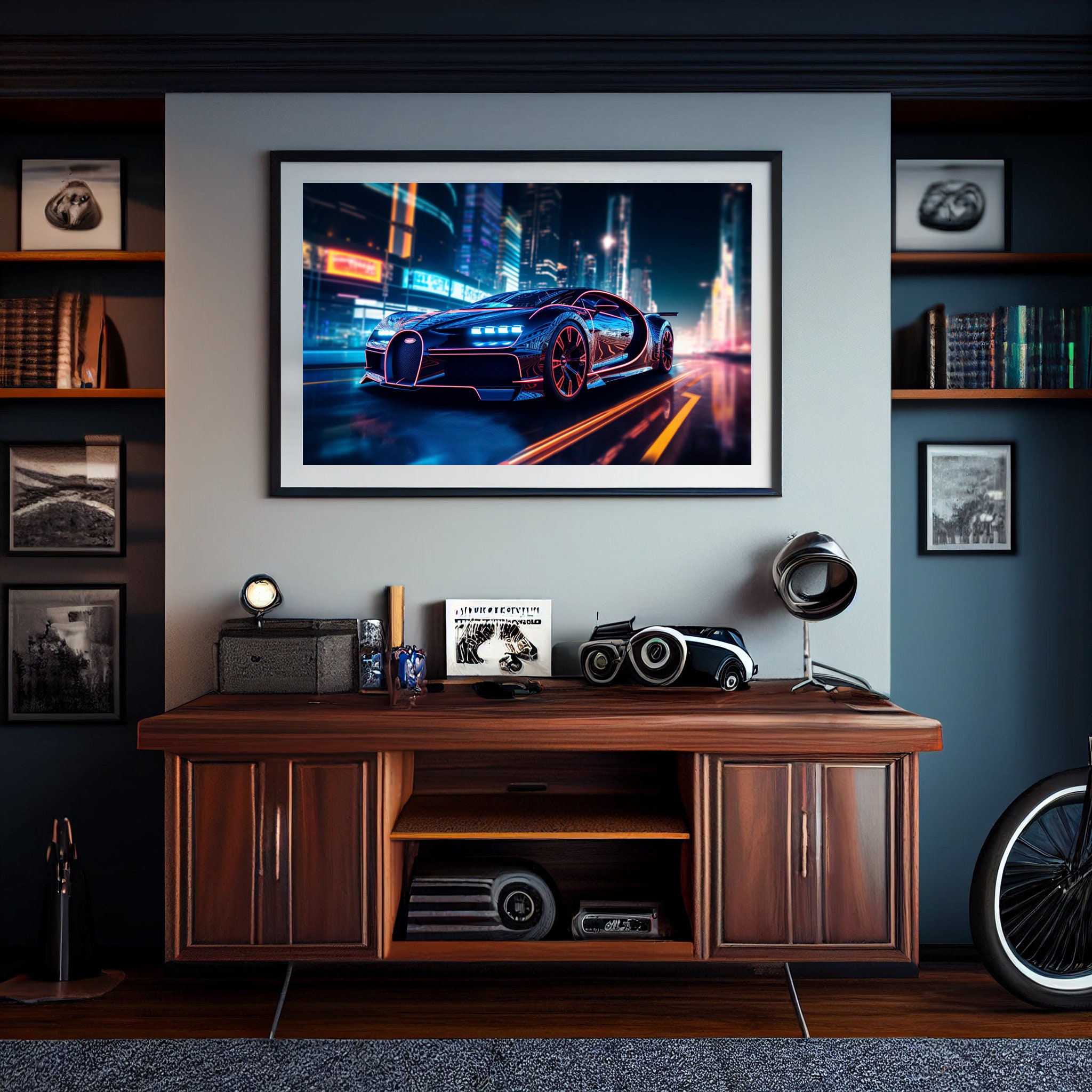 PRINTABLE Neon Bugatti Digital Download Neon Prints Neon Bugatti ...