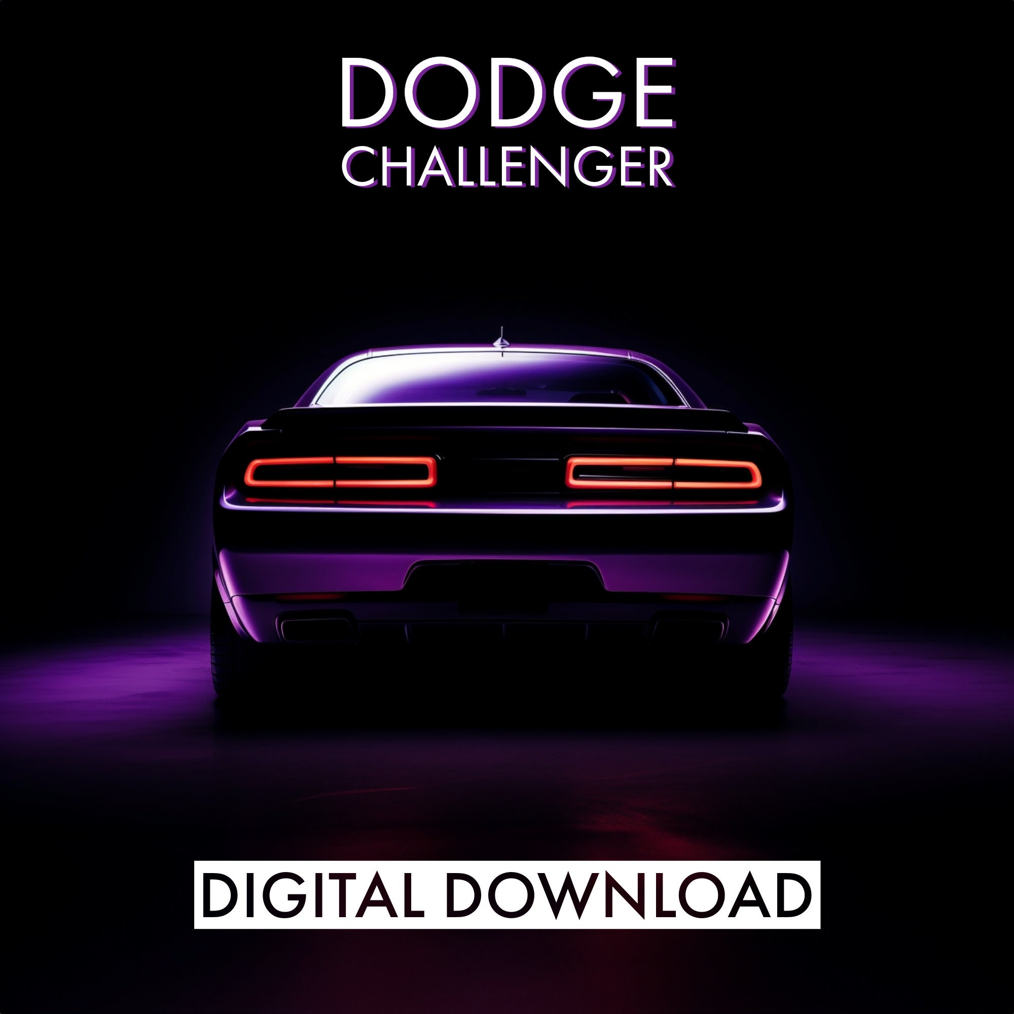 PRINTABLE Dodge Challenger Digital Download | Neon Prints | Neon Dodge ...