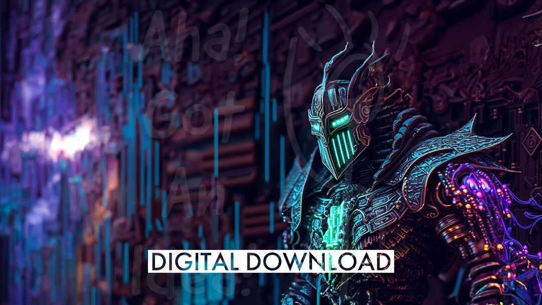 Neon Digital Circuit Knight V3 Digital Download Gaming - Etsy
