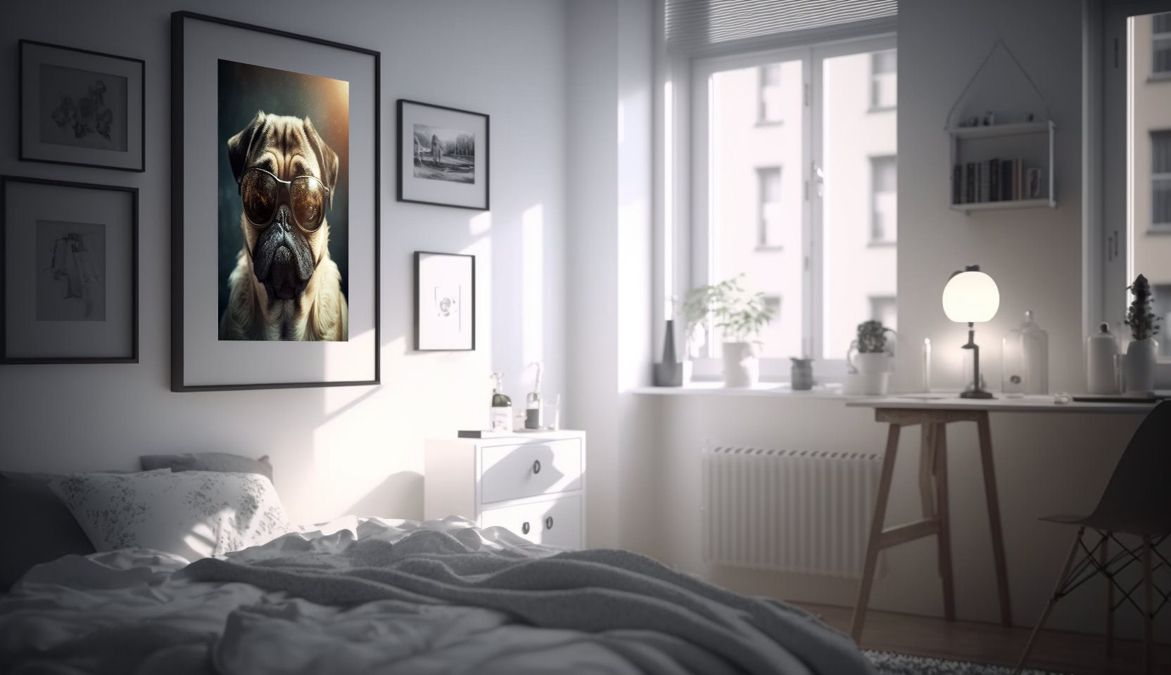 PRINTABLE Cool Pug Wearing Sunglasses V2 Pug Wall Art Pug - Etsy